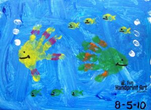Simple Handprint Fish Canvas Art Keepsake - Fun Handprint Art