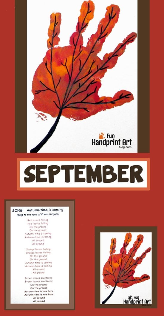 Handprint Leaf For September Handprint Calendar Fun Handprint Art Handprint Leaf For September Handprint Calendar Fun Handprint Art