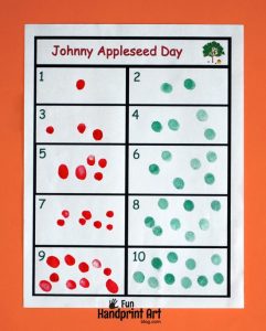 Free Printable Fingerprint Apple Counting Activity for Fall