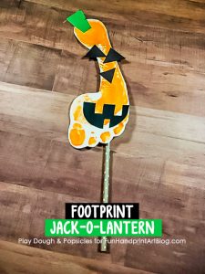 Spooky Footprint Halloween Stick Puppets For Kids