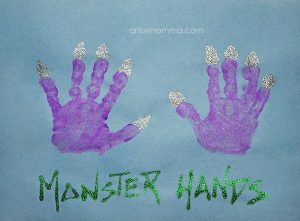 How to Make Cute Handprint Monster Hands - Fun Handprint Art